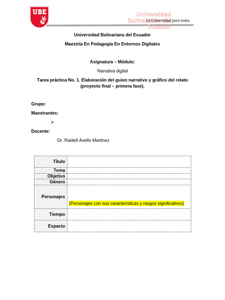 Plantilla-Tarea1 GuionNarrativoGrafico | PDF