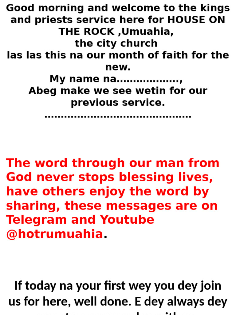 MEDIA UPDATE SCRIPT (Pidgin) | PDF