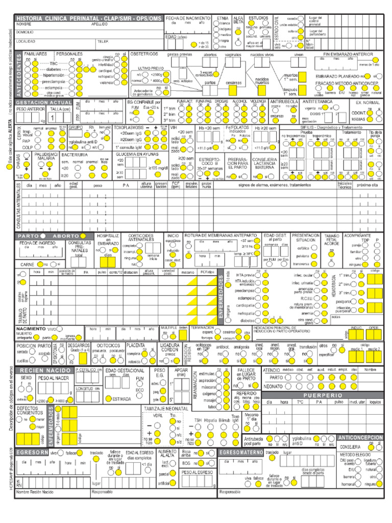 Historia Clinica Perinatal | PDF