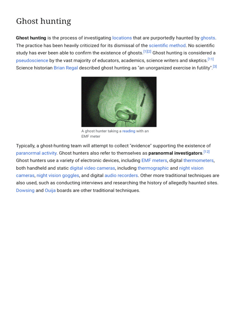 History and Popularity of Ghost Hunting | PDF | Ghost Hunting | Paranormal