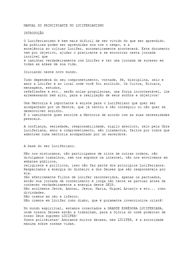 Como Cultuar Lucifer Da Forma Correta | PDF | Lúcifer | Amor