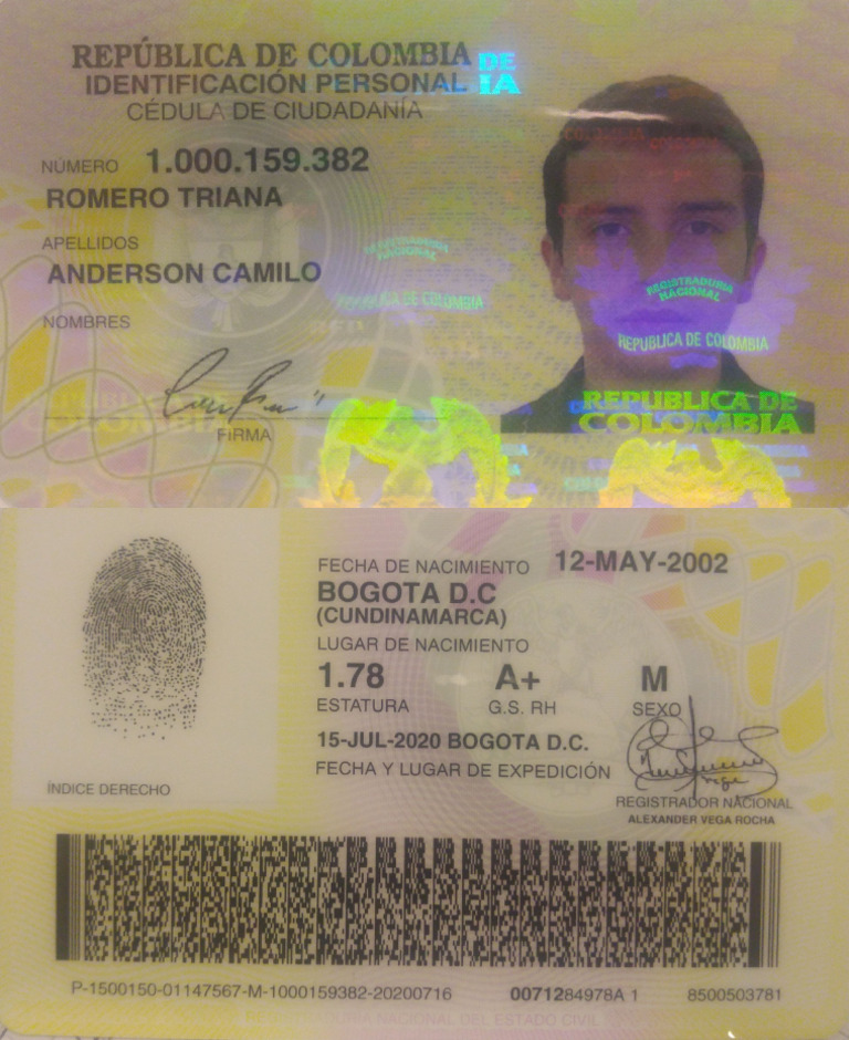 Cedula Anderson Camilo Romero Triana | PDF