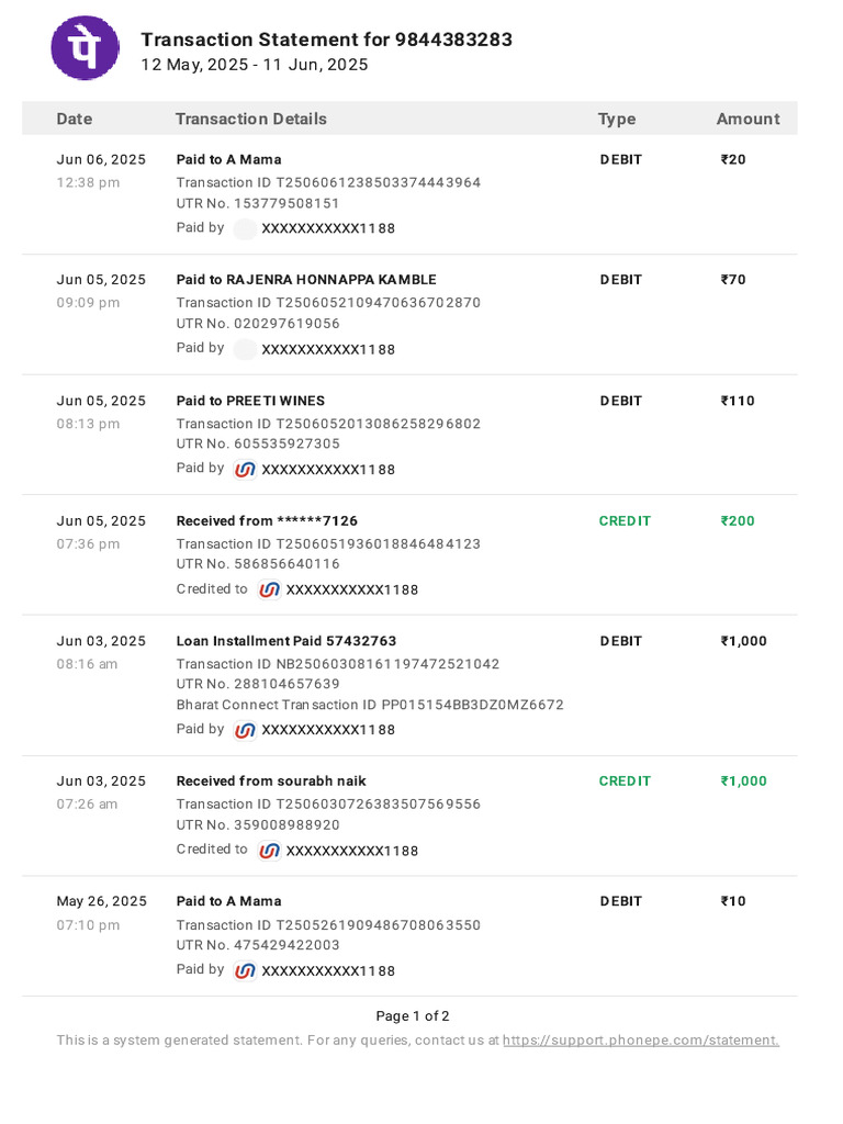 PhonePe Statement May2025 Jun2025 | PDF