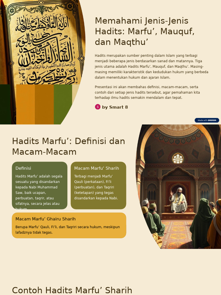 Jenis-Jenis Hadits: Marfu’, Mauquf, Maqthu’ | PDF