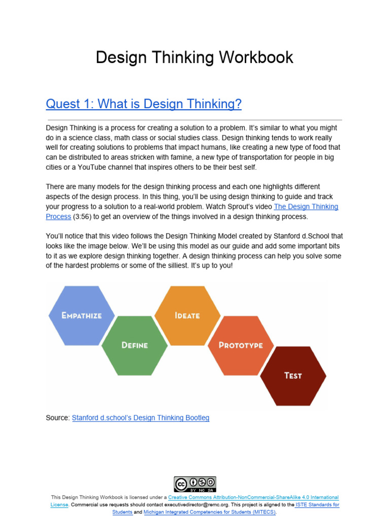 Design Thinking Workbook | PDF | Design Thinking | Prototype