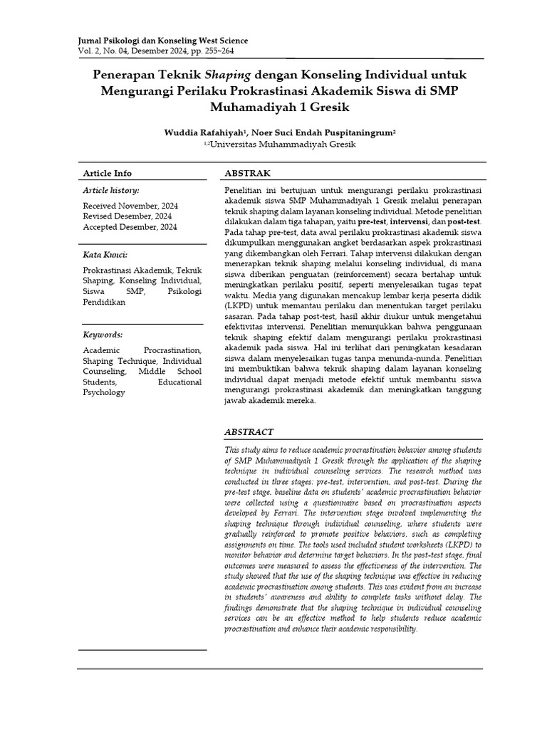 6.+rafahiyah+ +Penerapan+Teknik+Shaping+ (255 264) | PDF