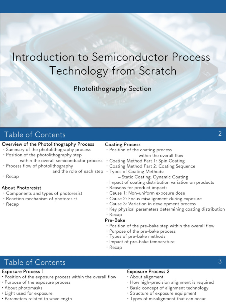 Introduction To Semiconductor Process Technology | PDF | Lithography ...