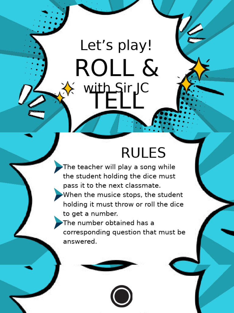 Roll and Tell Dice Game Instructions | PDF