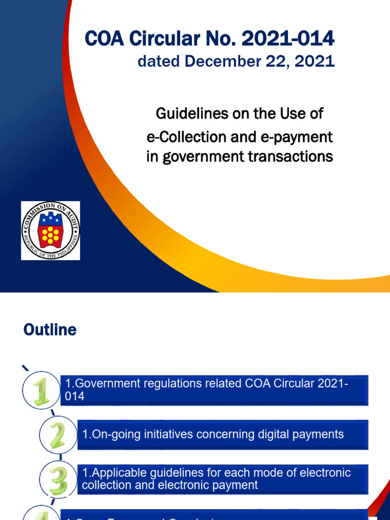 COA Circular No 2021 014 | PDF | Payments | Banks