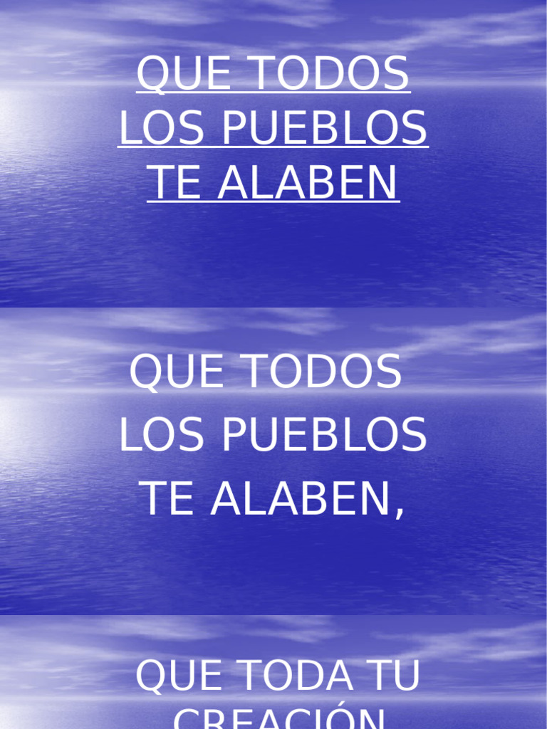 Que Todos Los Pueblos Te Alaben | PDF