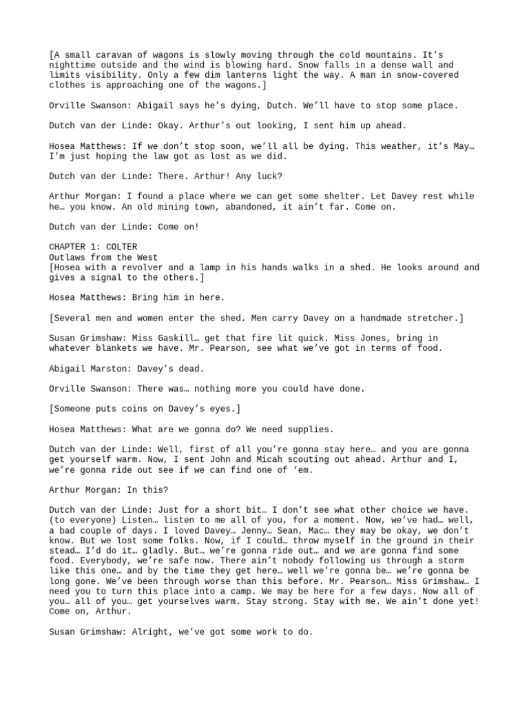 Outlaws in a Blizzard: Colter Chapter 1 | PDF | Fictional Characters