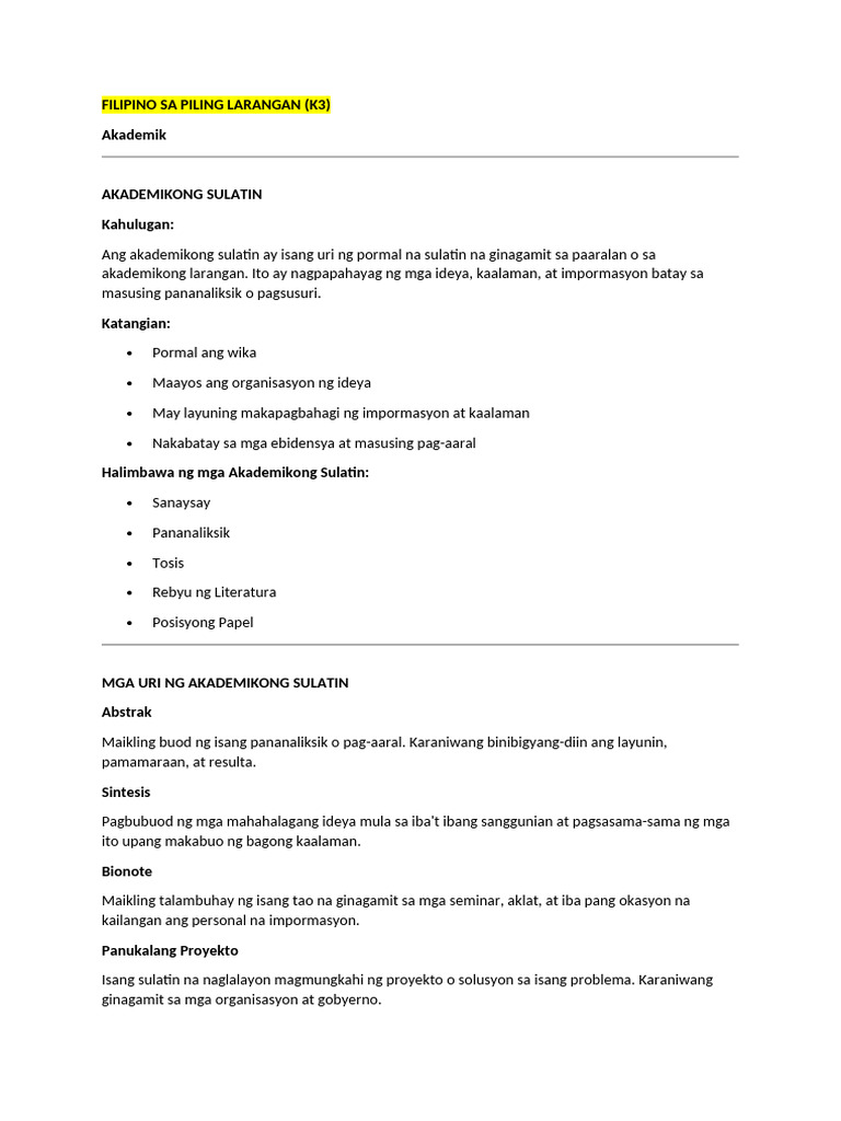 FSPL (Akademik) Handout q1 | PDF