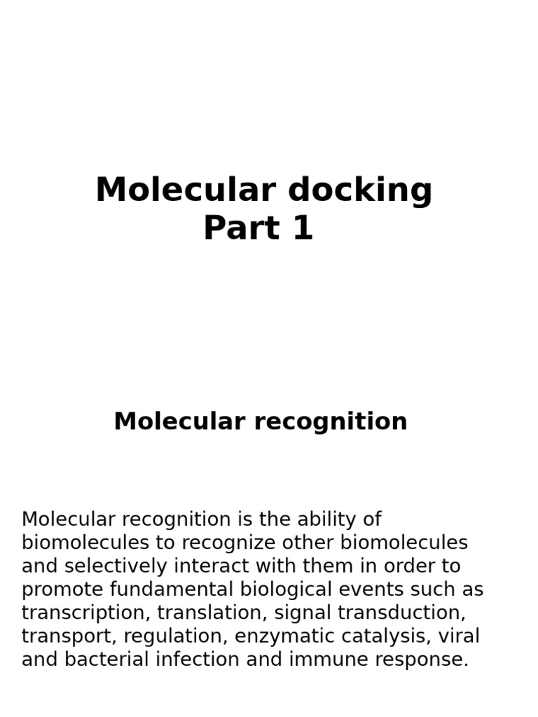 Molecular Docking 1 | PDF