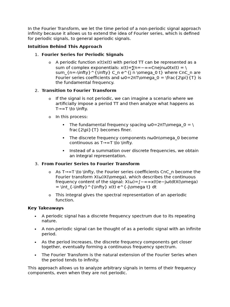 In The Fourier Transform | PDF | Fourier Transform | Fourier Series