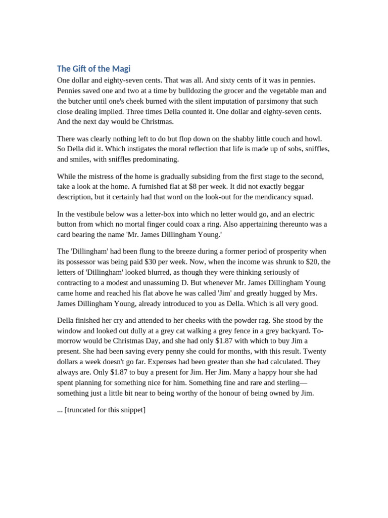 O Henry Stories Cleaned Full | PDF