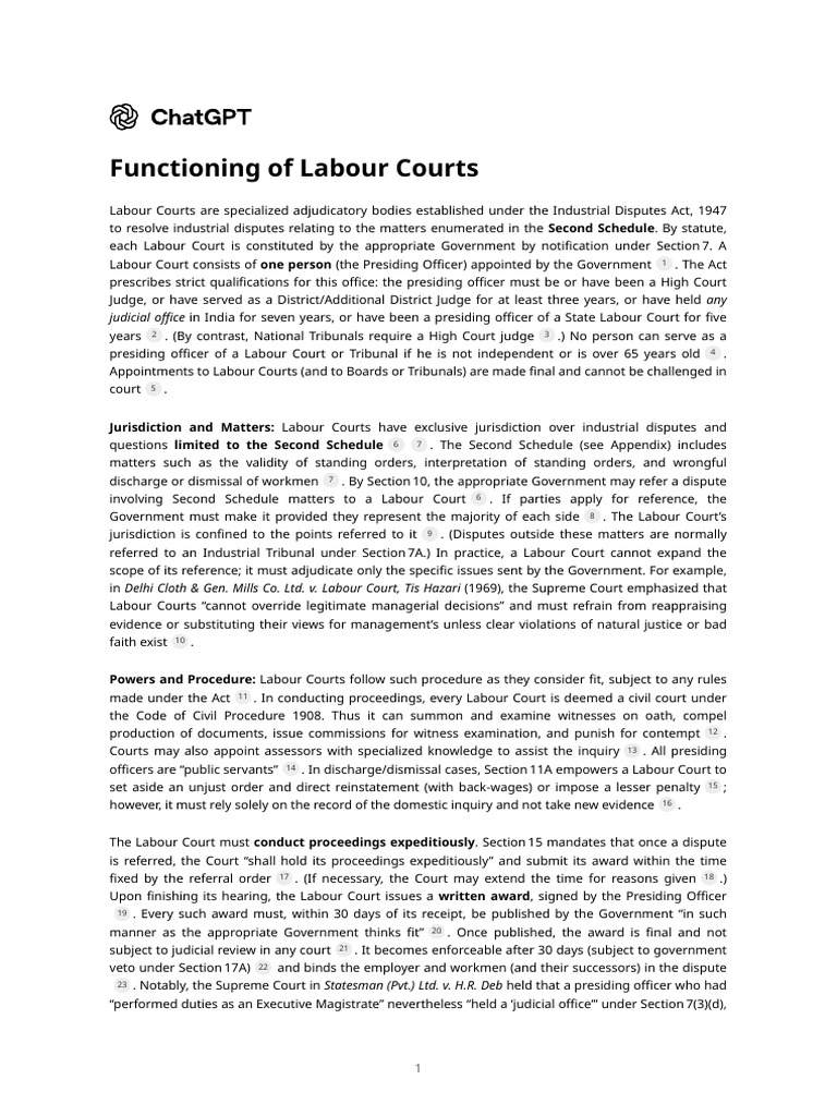 Understanding Labour Courts' Functions | PDF | Arbitration | Tribunal