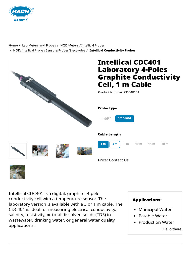 Intellical CDC401 Laboratory 4-Poles Graphite Cond | PDF | Applied And ...