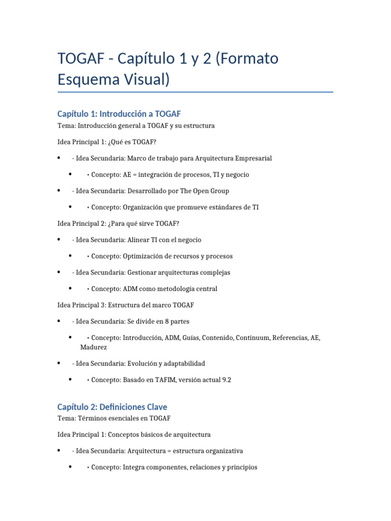 Esquema TOGAF Cap1y2 EstiloVisual | PDF