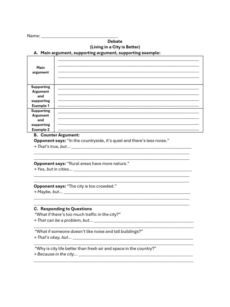 Debate Worksheet - Debate Script | PDF