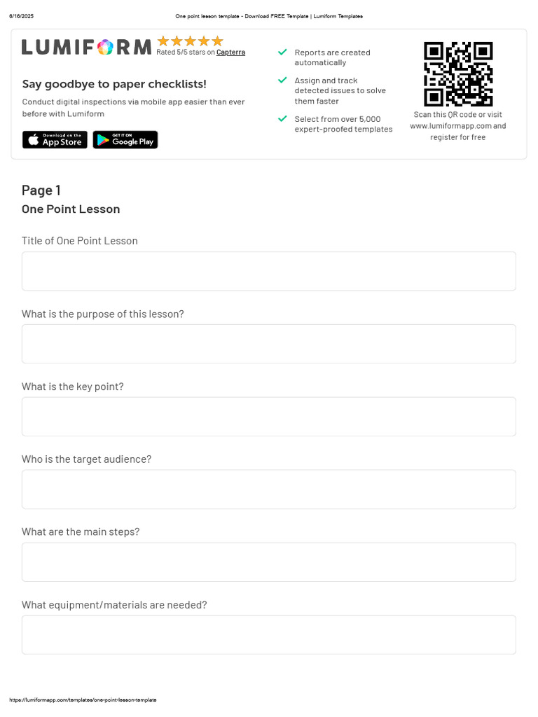 One Point Lesson Template | PDF