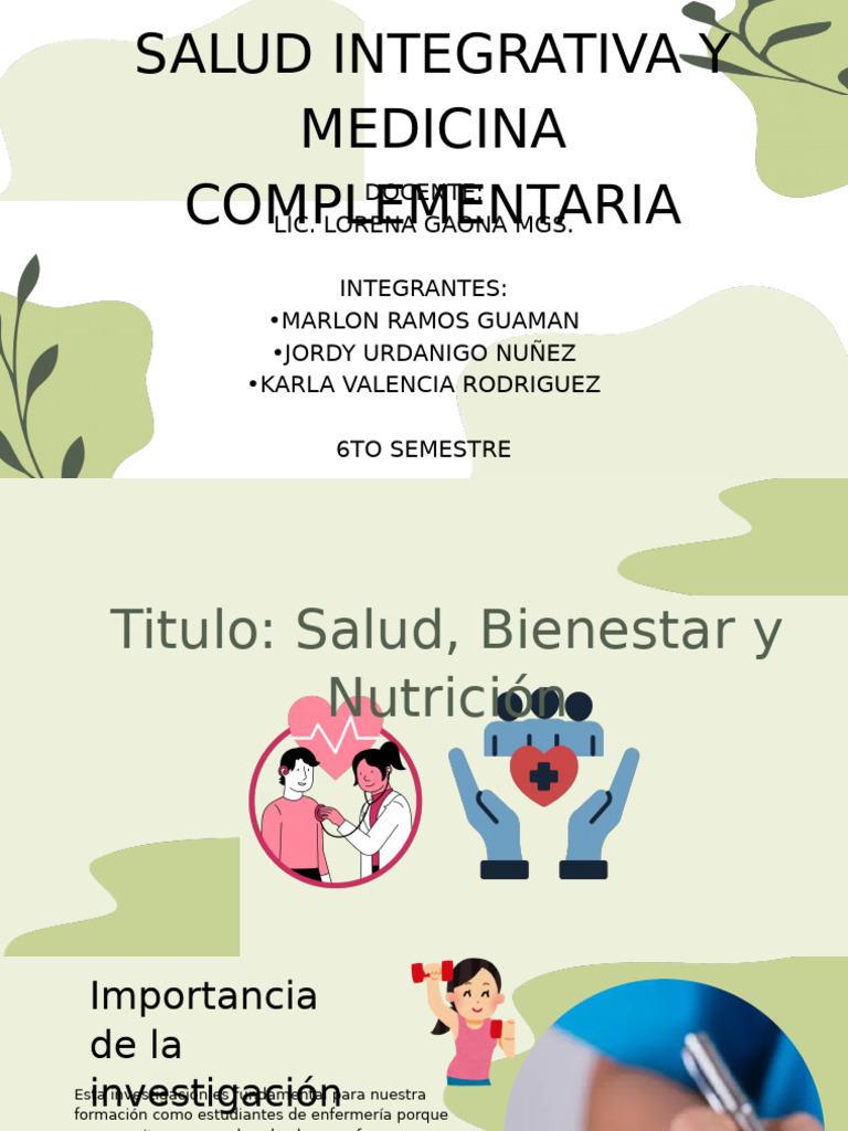Salud Integrativa y Medicina Complementaria | PDF | Nutrición | Dieta y nutrición