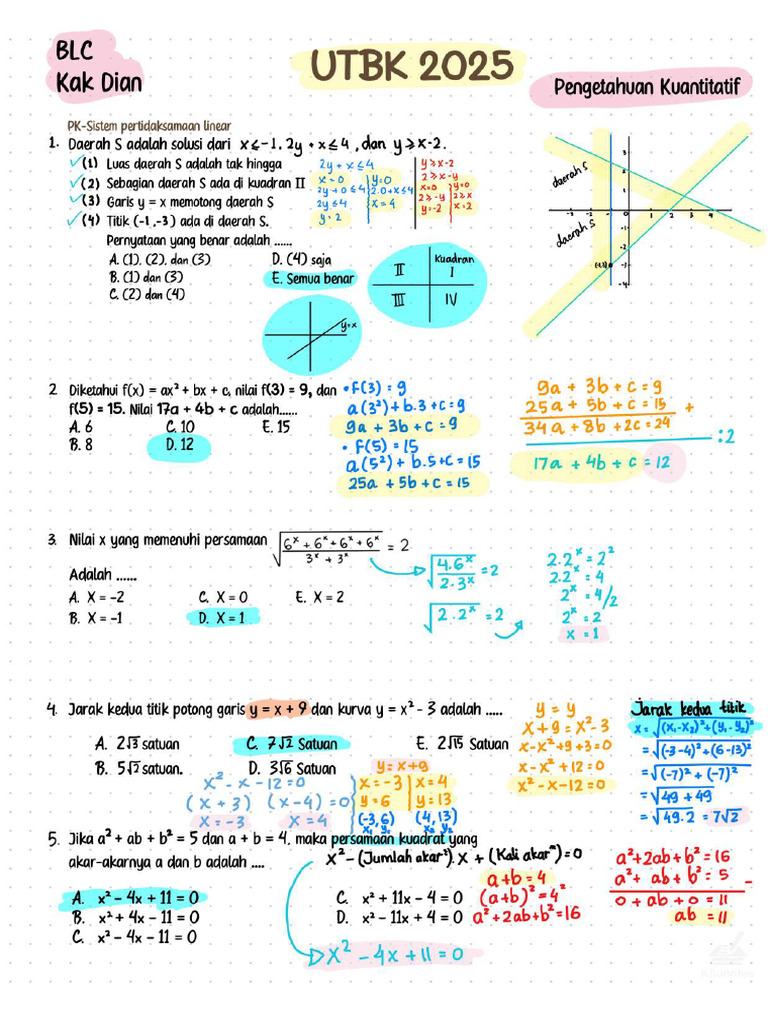 Penyelesaian Soal PK Utbk 2025 BLC | PDF