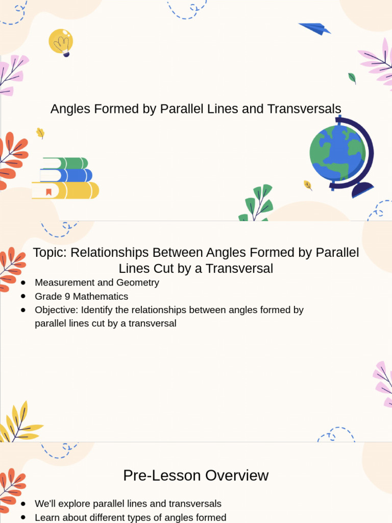 Angles Formed by Parallel Lines and Transversals | PDF | Angle ...