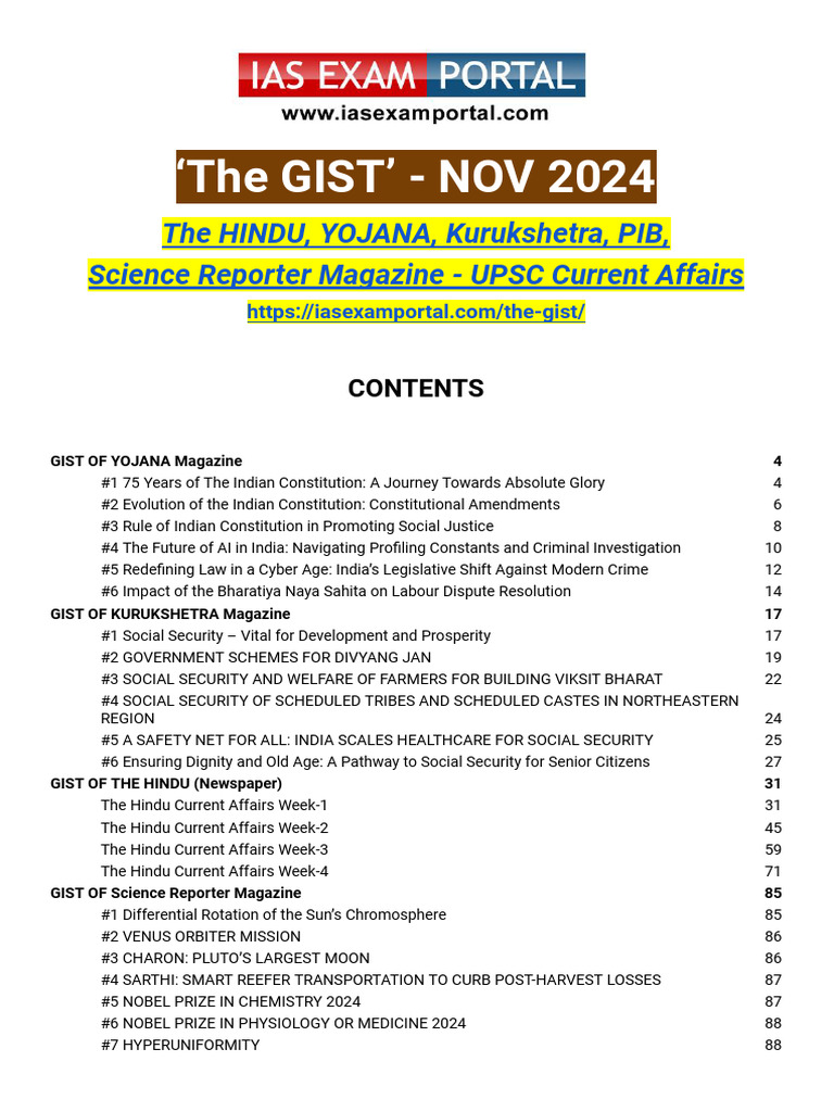 2024 #11 The Gist Nov 2024 - Ias Exam Portal | PDF | Cybercrime | Artificial Intelligence