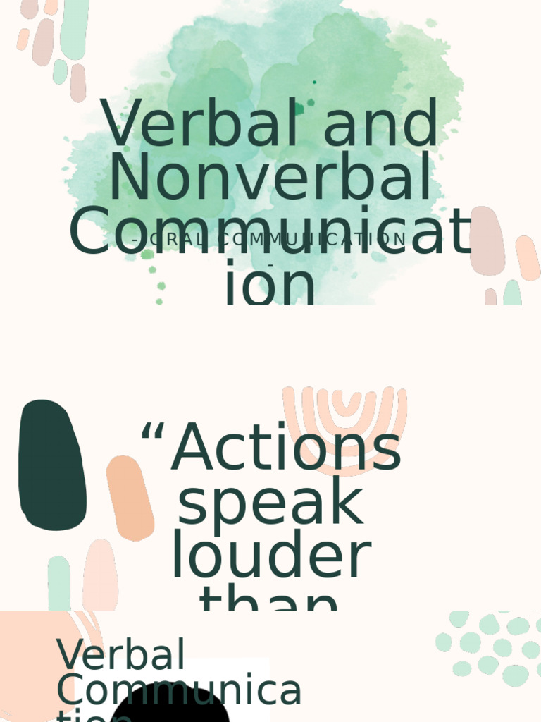 Verbal vs Nonverbal Communication Guide | PDF