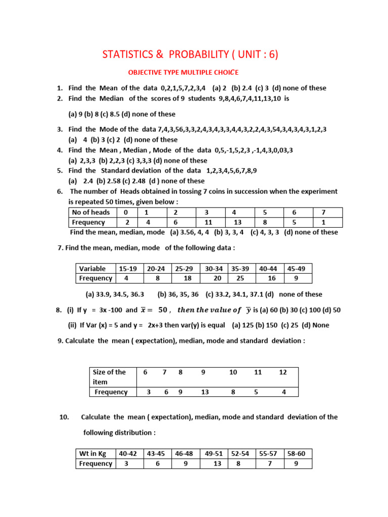 Statistics & Probability | PDF