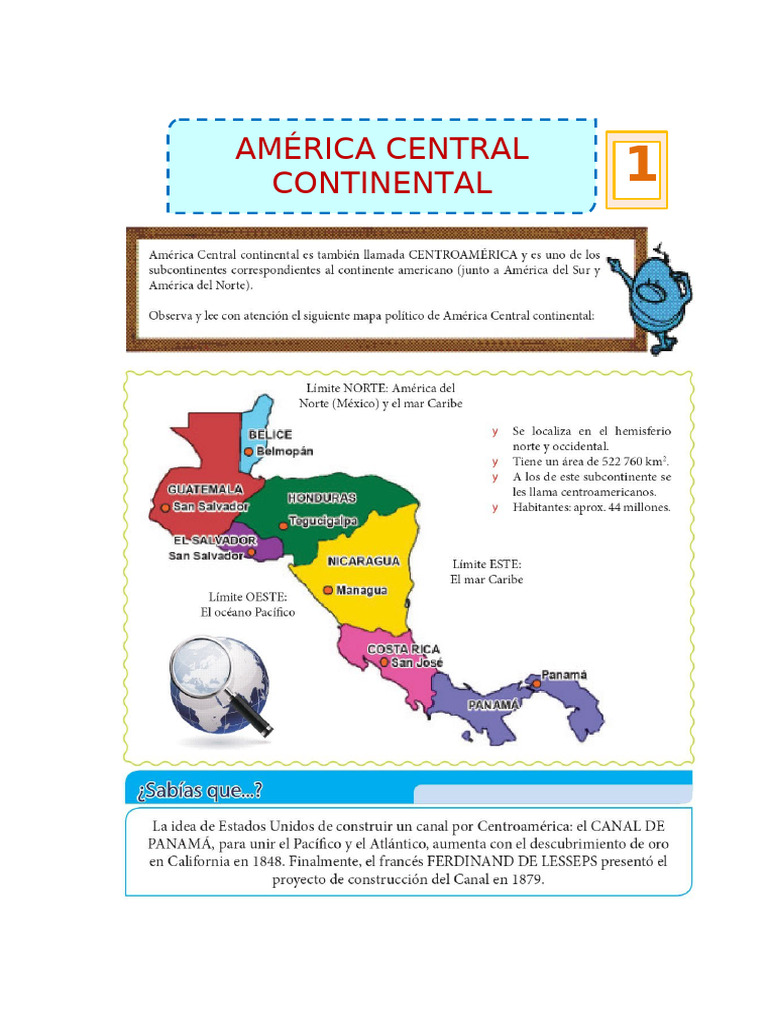 Geografía - Cuarto Grado | PDF | Américas | Centroamérica