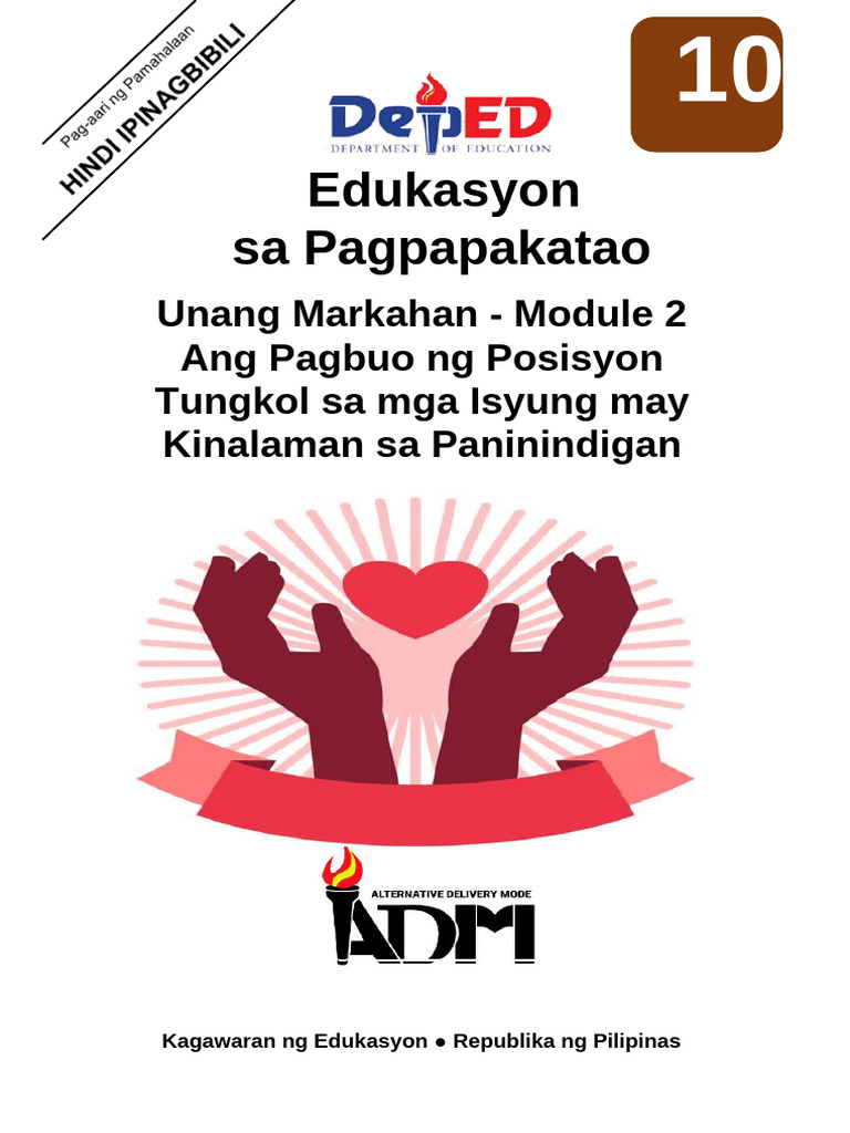 Esp10 q4 Ver4 Mod2 Angpagbuongposisyontungkolsamgaisyungmaykinalamansapaninindigan | PDF