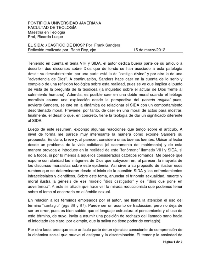 Teología y VIH/SIDA: Reflexiones Críticas | PDF | VIH / SIDA | Moralidad