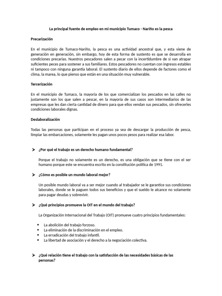 Foro Sobre Características Del Trabajo en Contexto Local. GA7-210201501-AA1-EV02. | PDF ...