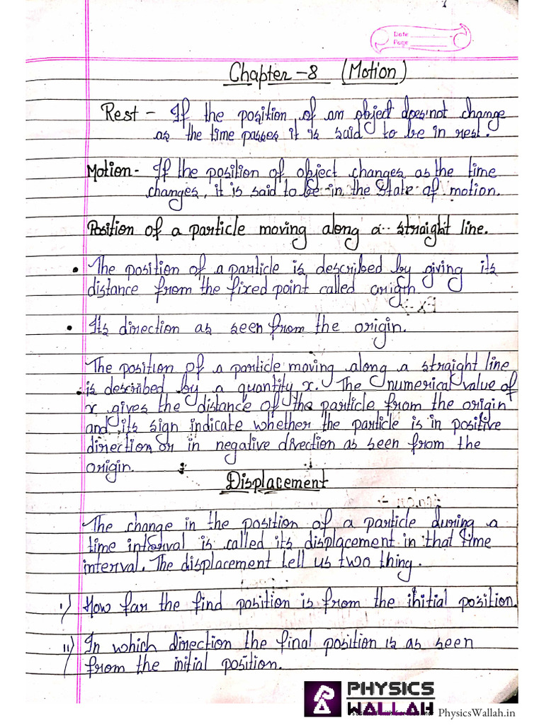 Motion-Class 9 | PDF