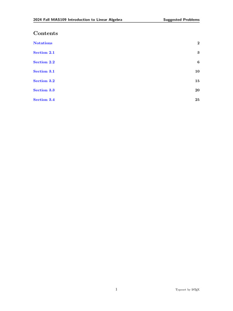 2024F MAS109 Suggested Problems WK2 - 복사본 | PDF | System Of Linear ...