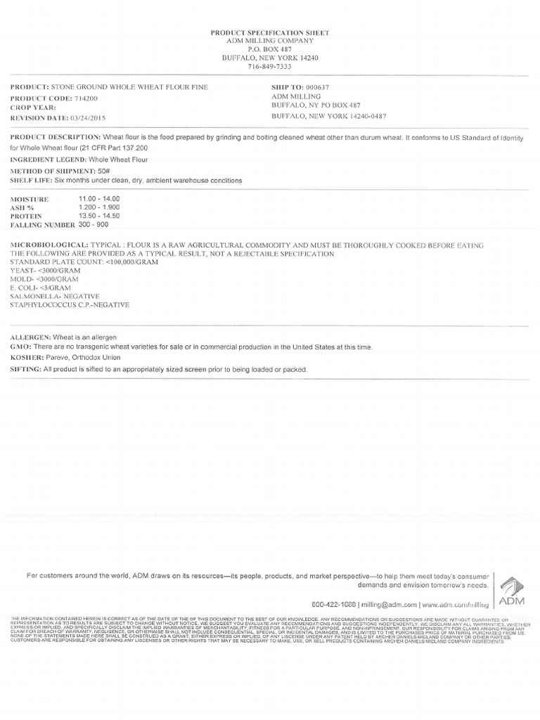 Spesifikasi Wheat Flour | PDF