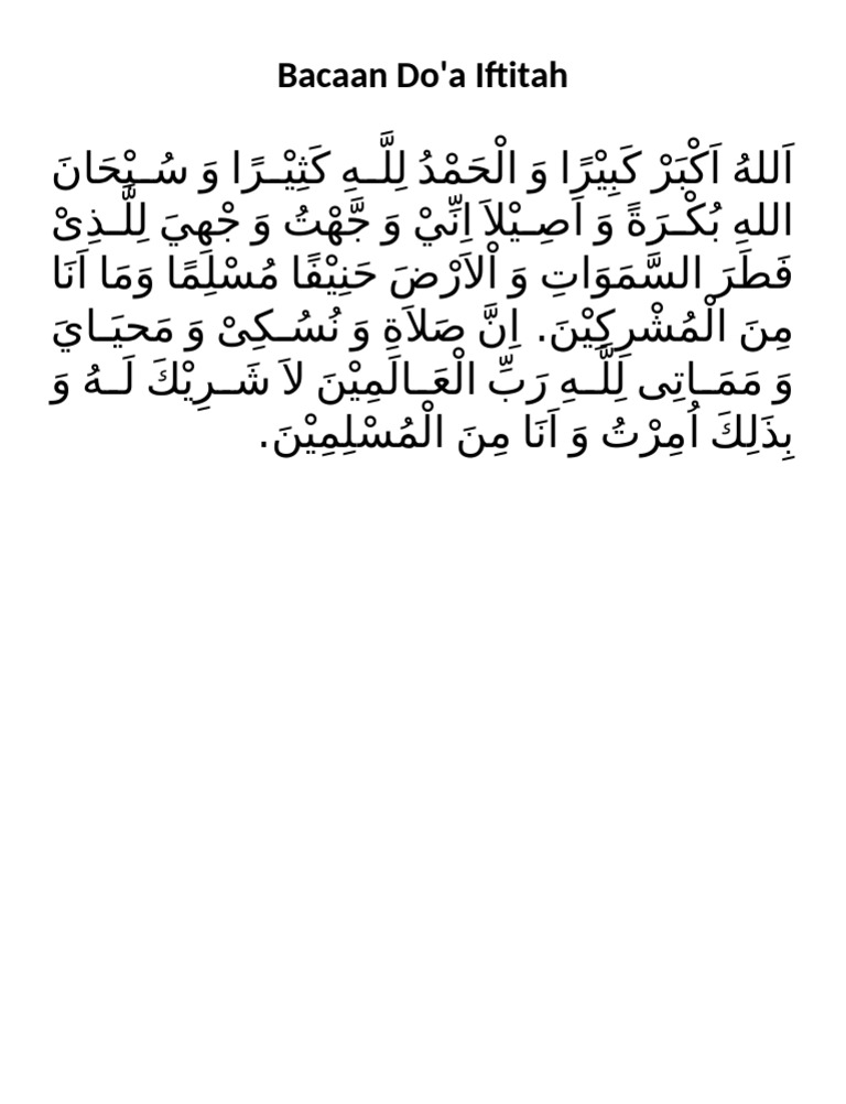 Doa Iftitah | PDF