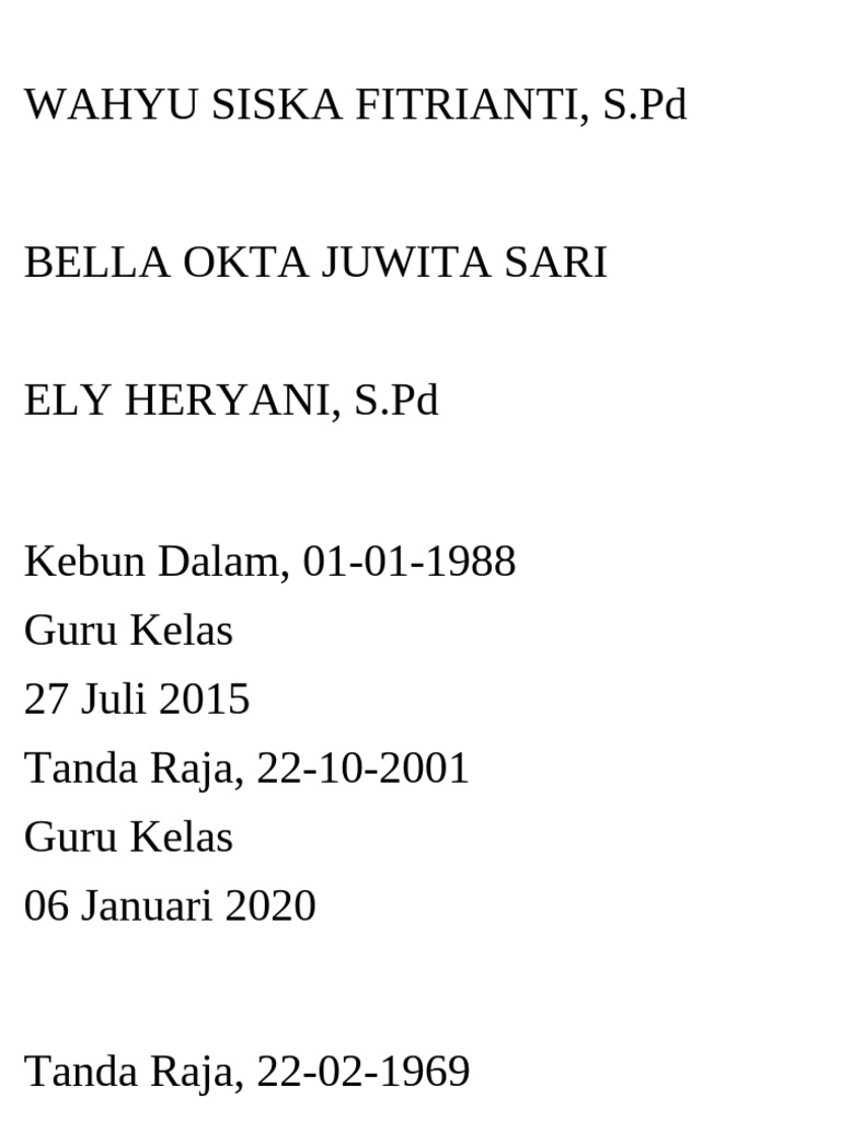 Profil Siska Okta dan Karirnya | PDF