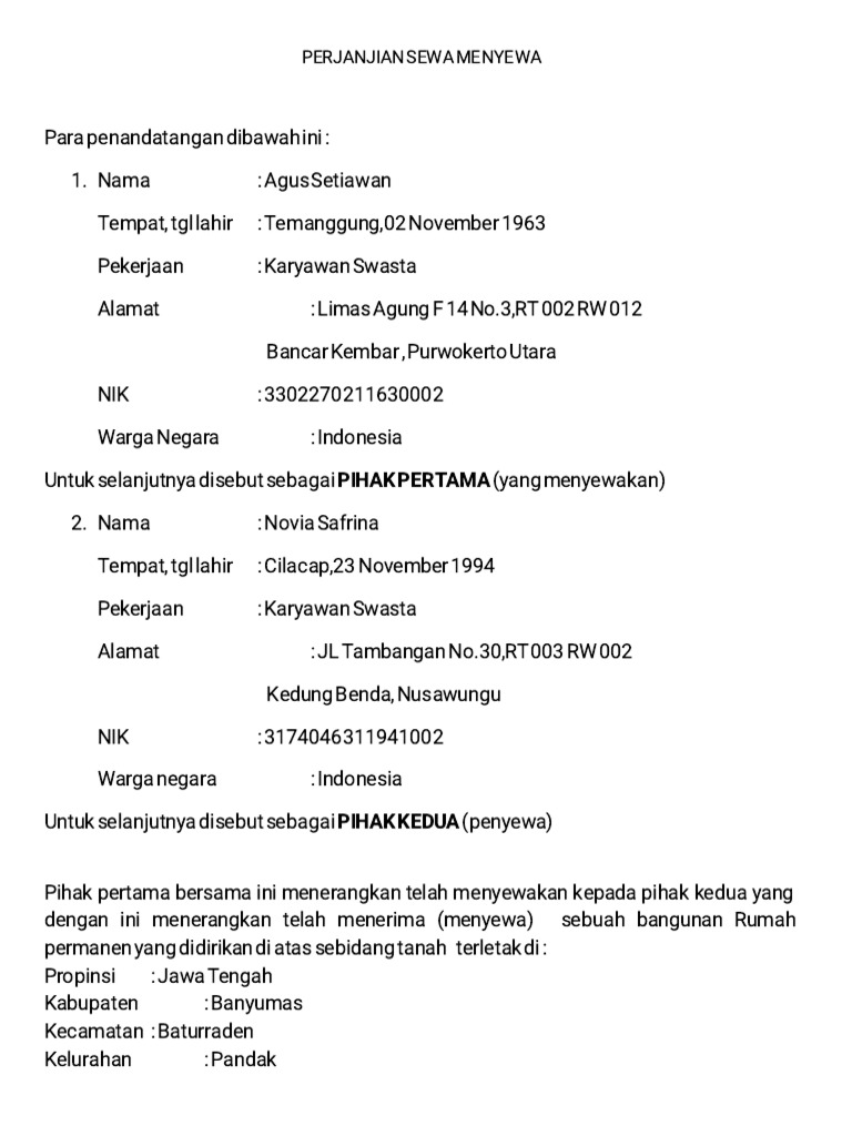 Final Draft Sewa Rumah Raffles 2024 | PDF