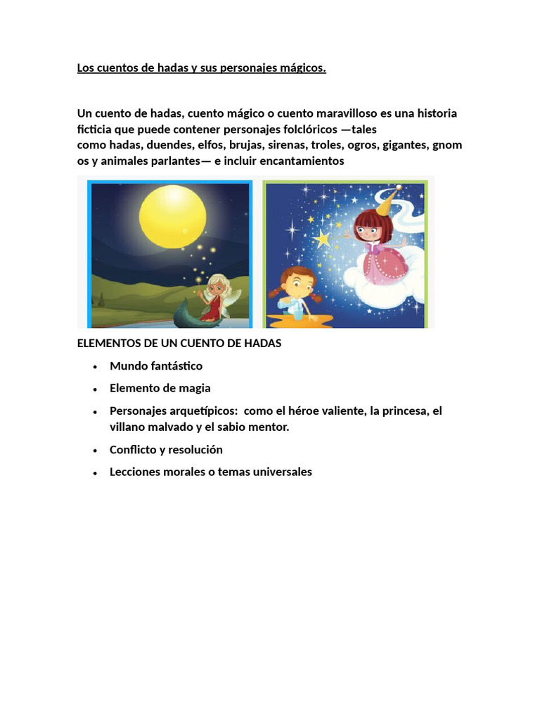 Cuento de Hadas y Personajes Mágicos | PDF | Cuentos de hadas