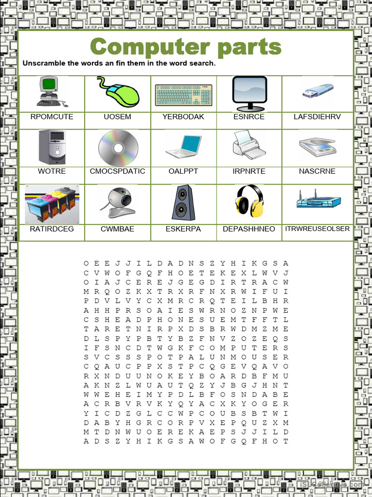 Wordsearch - Computer Parts | PDF | Consumer Electronics | Personal ...