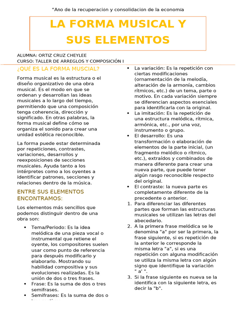 Elementos de La Forma Musical | PDF | Variación (música) | Ritmo