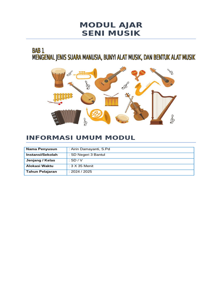 UNIT 1 - Mengenal Jenis Jenis Suara | PDF