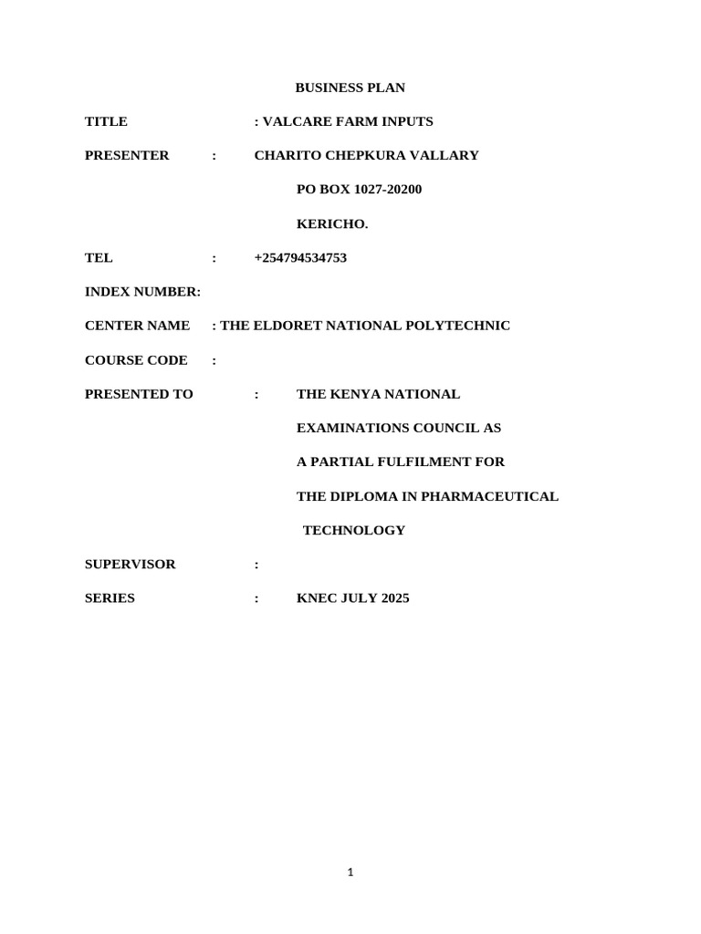 VALLARY_BUSINESSPLAN(1) (1) | PDF | Salary | Farms