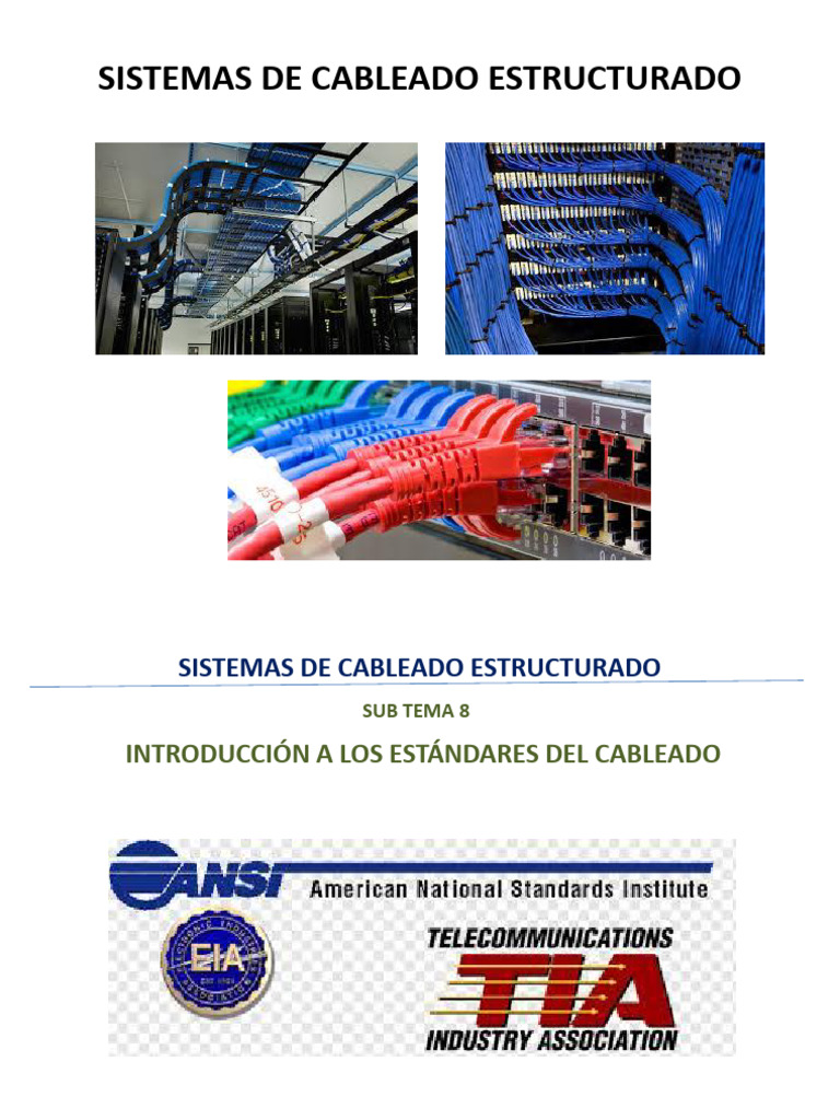 Subtema8 Cableado Estructurado - Estándares | PDF | Instituto de ...