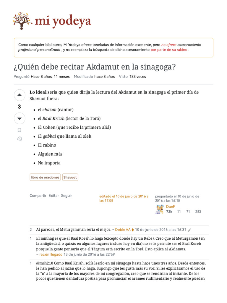 Libro de Oraciones - ¿Quién Debe Recitar El Akdamut en La Sinagoga - Mi ...