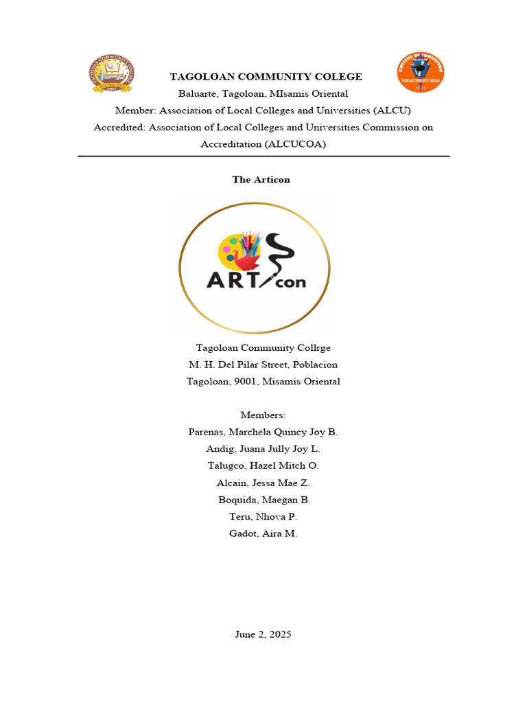Tagoloan Community College Art Program | PDF | Creativity | Learning