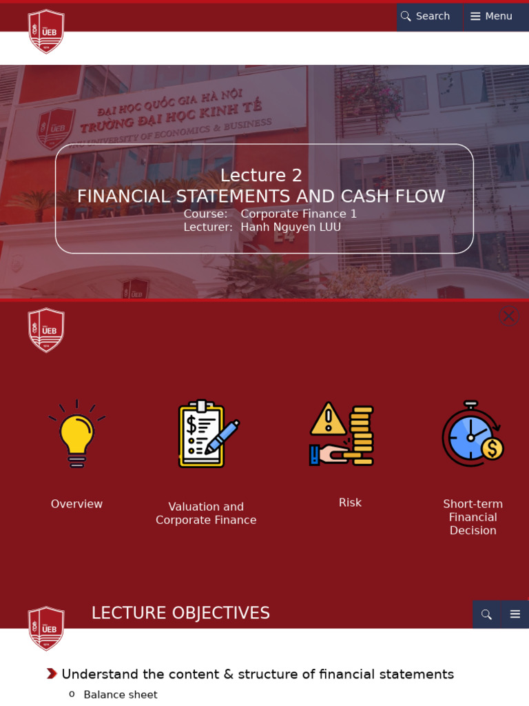 CF1 Lec2 Financial Statements | PDF | Equity (Finance) | Balance Sheet
