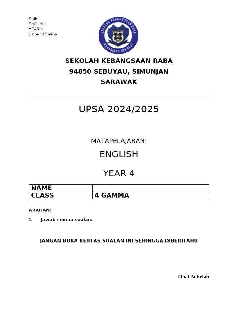 Front Page Upsa 2024 | PDF